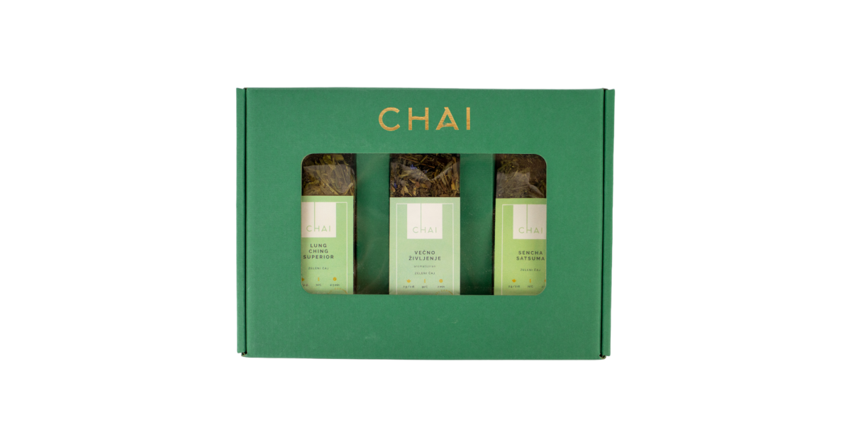 Darilni paket 3X ZELENI ČAJ - Chai.si